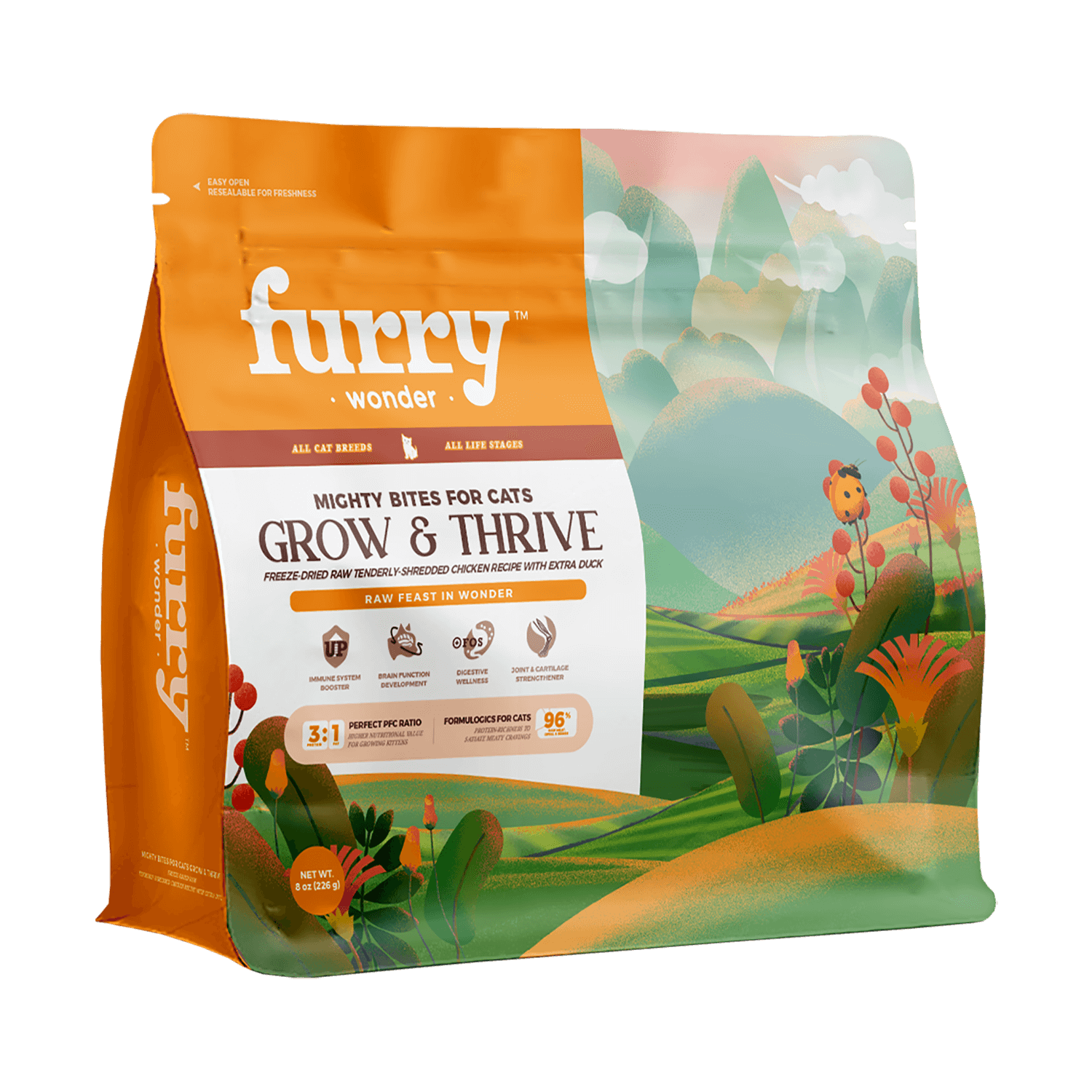 “Grow & Thrive” Freeze-Dried Raw Chicken Recipe With Duck For Kittens | Furry Wonder – petcrazy ...