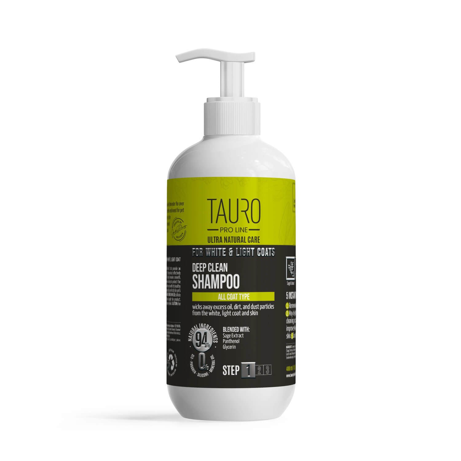 Deep Clean for Dogs Shampoo and Cats with White & Light Coat | Tauro ...