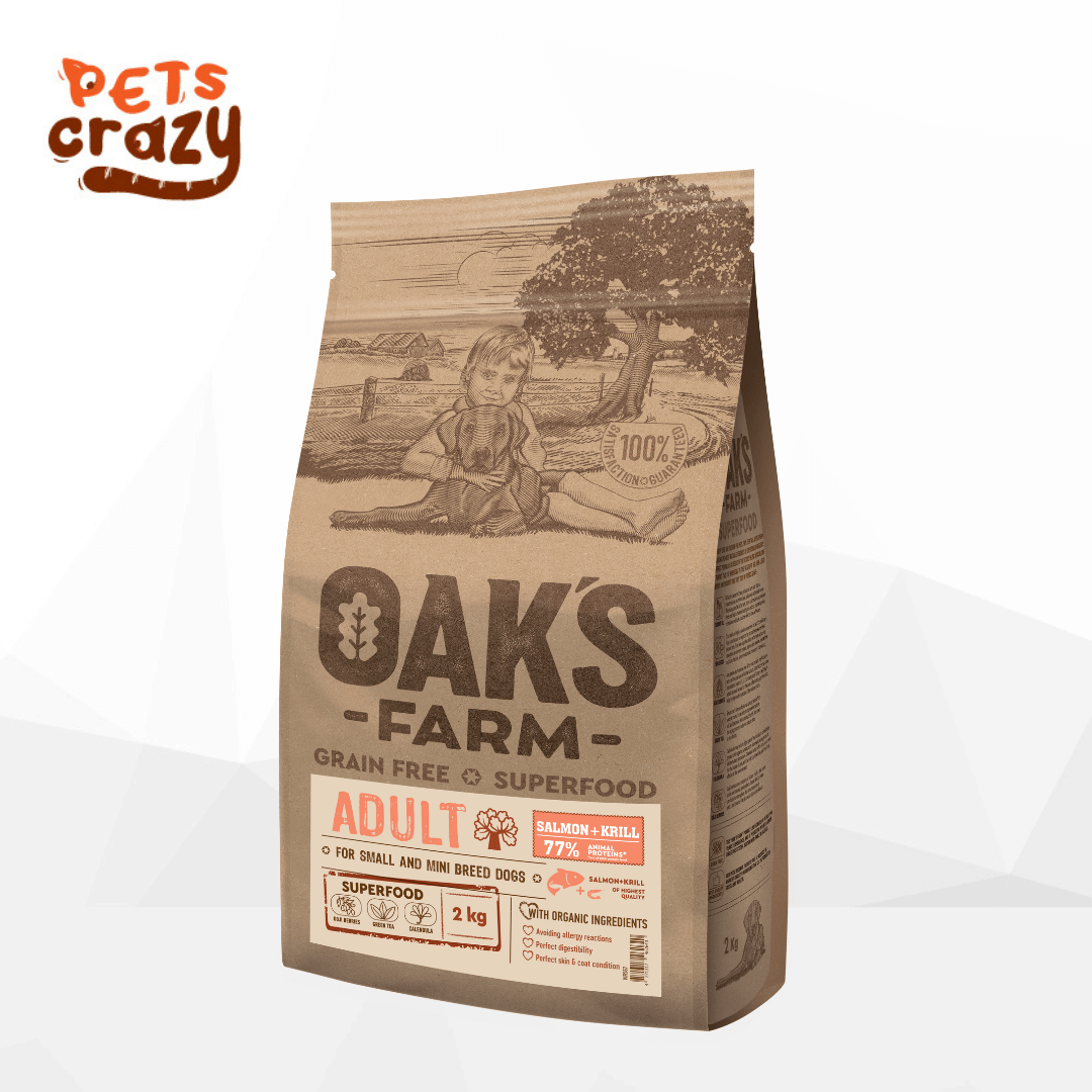 Salmon with Krill Adult Small & Mini Breed Grain Free | Oaks Farm Dog ...